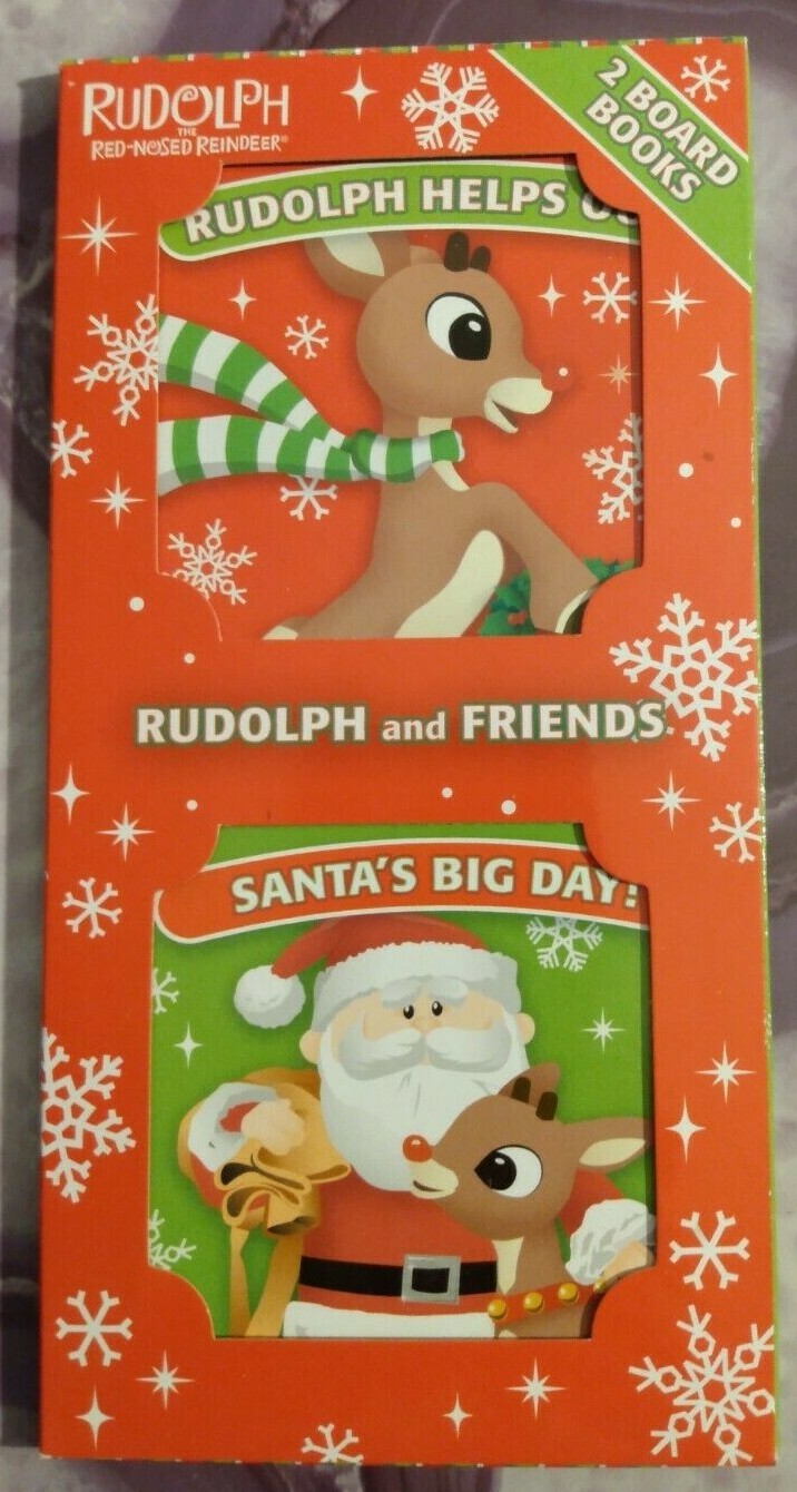 Rudolph and Friends 2 Board Books Rudolph Helps Out & Santa's Big Day ...
