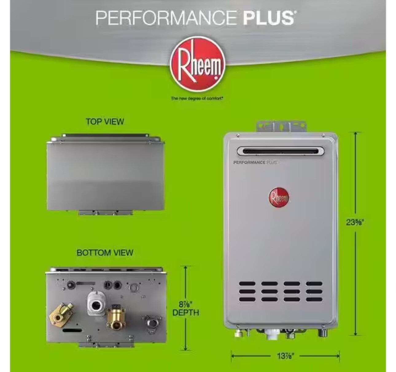 Paloma ECO200XLN3-1 Rheem 9.5 GPM Natural Gas Outdoor Tankless Gas ...