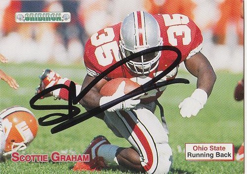 SCOTTIE GRAHAM Autographed Signed 1992 Gridiron card Ohio State ...