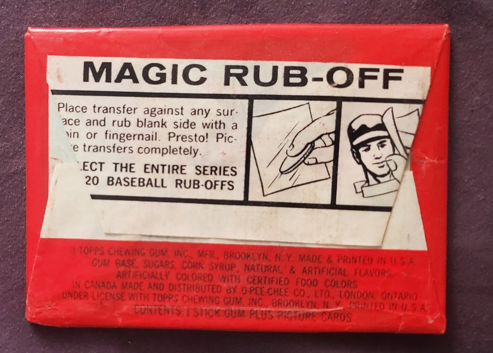 1966 TOPPS BASEBALL UNOPENED PACK 5 CENT WAX PACK POSSIBLE MANTLE MAYS ...