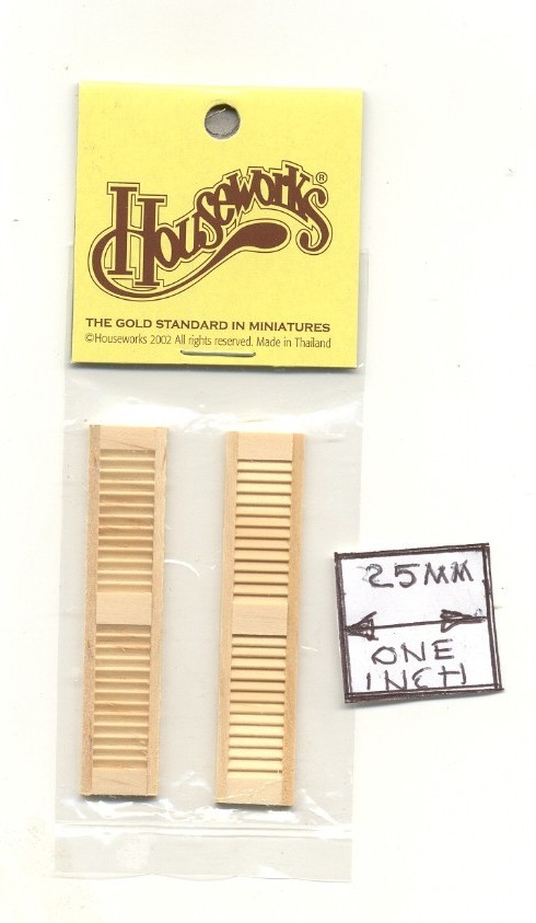 HALF SCALE - WINDOW SHUTTERS - 1:24 Dollhouse wooden H5025 Houseworks 1 ...