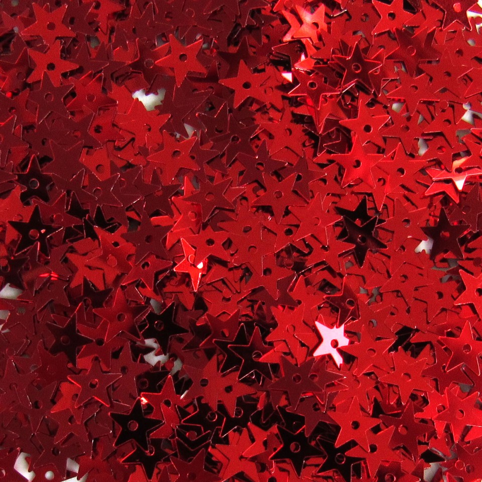 Sequins Small Red Stars ~7mm ~750 / ~3,750 (25% Savings) pieces Loose ...