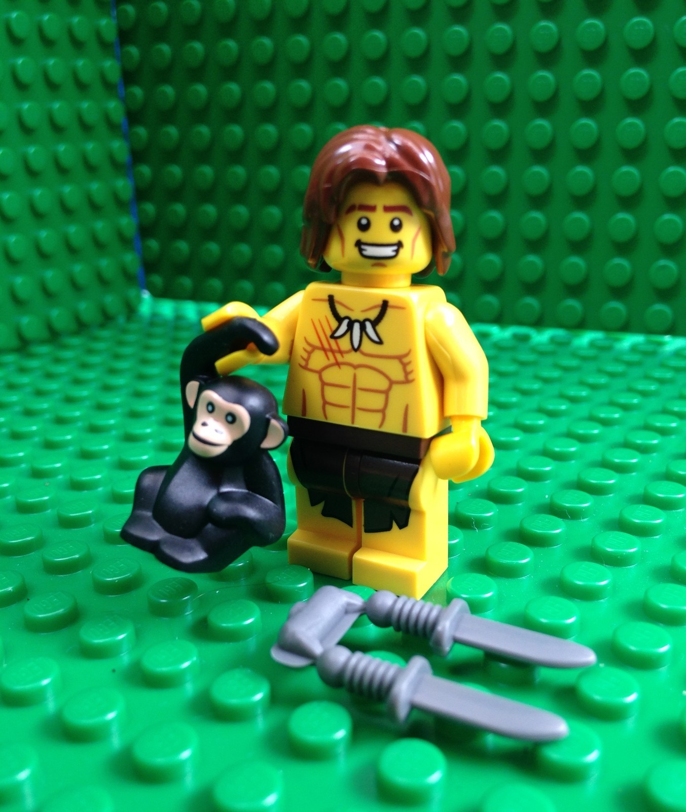 Lego Jungle Boy Tarzan Minifigures Monkey Dagger Knife City Town 8831 ...
