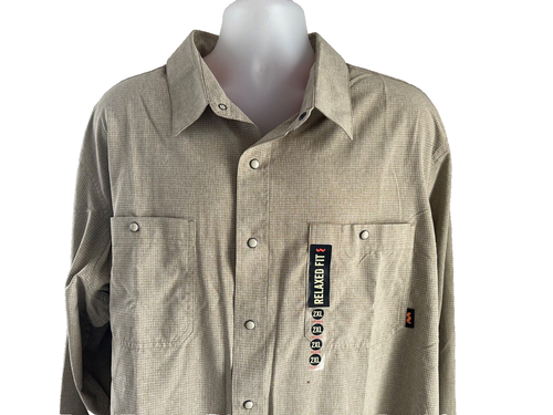 Walls Outdoor Tan Relaxed Fit L/S Snap Front Work Shirt UPF50 Size:2XL ...