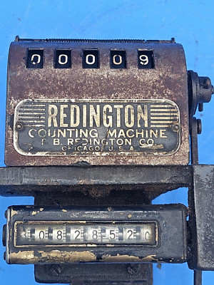 Antique REDINGTON 5-digit + 8-digit all time Mechanical counting ...