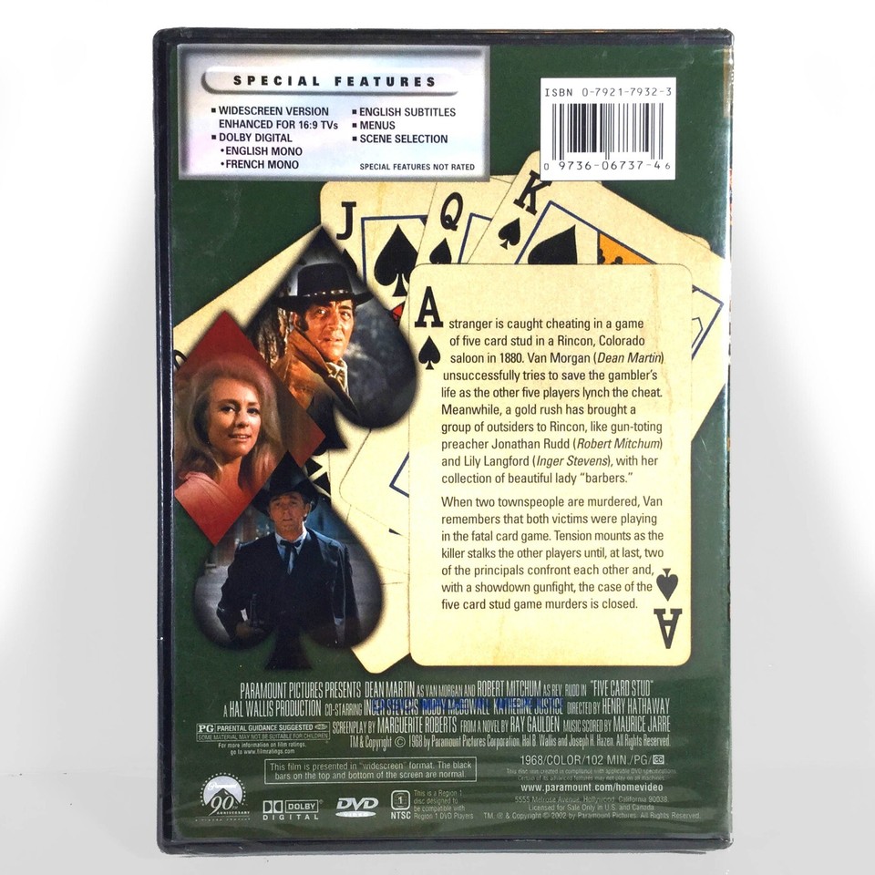 Five Card Stud (DVD, 1968, Widescreen) Dean Martin Robert Mitchum 883929311170| eBay