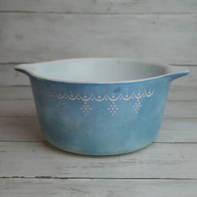 Vintage Pyrex Blue Garland Snowflake Casserole 1 QT #473 Ovenware | eBay