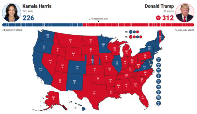 Five (5) Donald Trump MAGA 2024 Electoral College Map Sticker MAGA 2024 ...