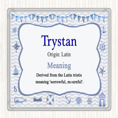 Trystan Name Meaning Drinks Mat Coaster Nautical | eBay