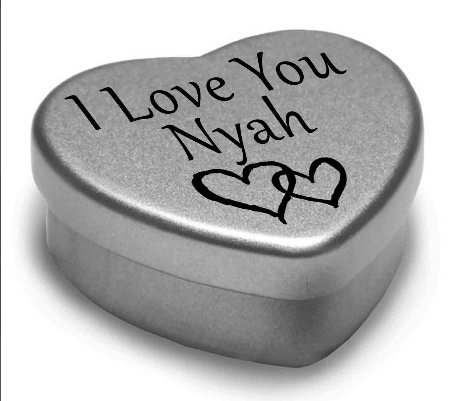 I Love You Nyah Mini Heart Tin Gift For I Heart Nyah With Chocolates ...