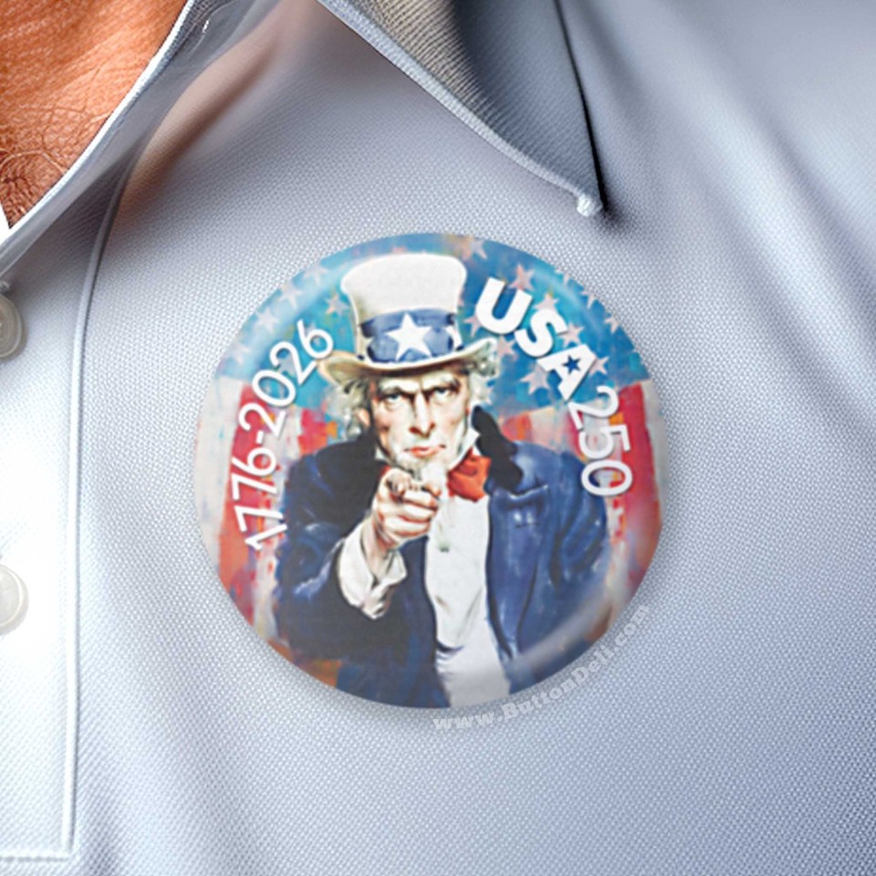 USA 250 Buttons - Colorful Designs - Statue of Liberty, Uncle Sam | eBay