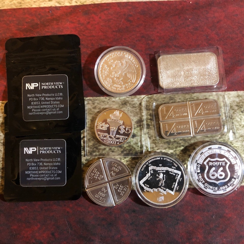 .999 Silver Bars & Rounds Lot Fractional & Divisible (7) oz Engelhard ...