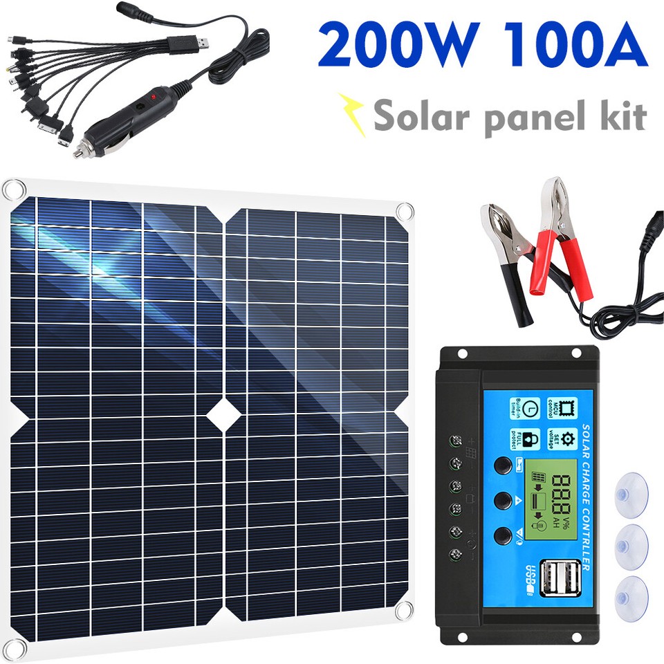 4000W Solar Panel Sets Solar Power Inverter Generator 100A Home 110V ...