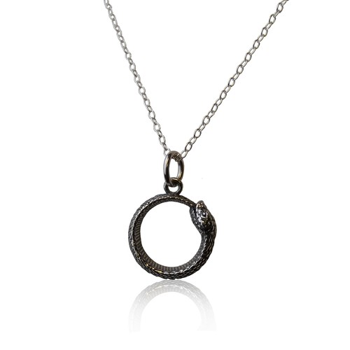 Sterling Silver Ouroboros Snake Charm 18x12mm - Necklace | eBay