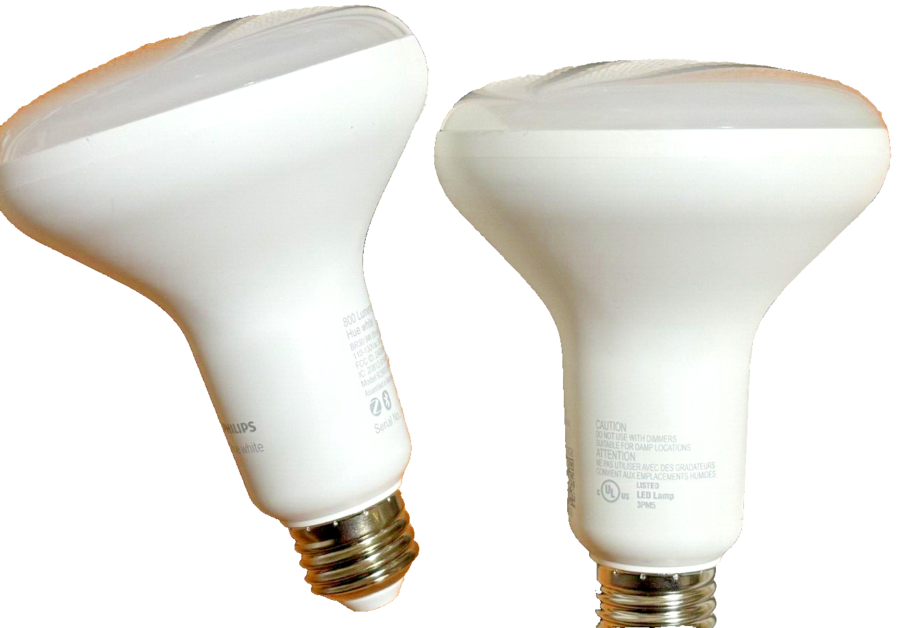 Philips 578138 2-Pack Hue White Ambiance BR30 Bluetooth 85W Smart LED ...