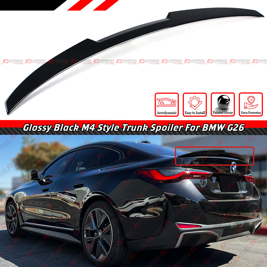 FOR 21-25 BMW G26 430i GRAN COUPE i4 GLOSS BLACK M4 STYLE HIGHKICK ...