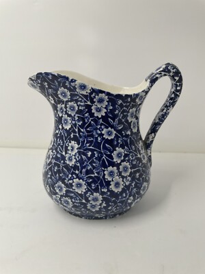 SWEET Vintage Crownford Staffordshire BLUE CALICO 6 inch Pitcher | eBay