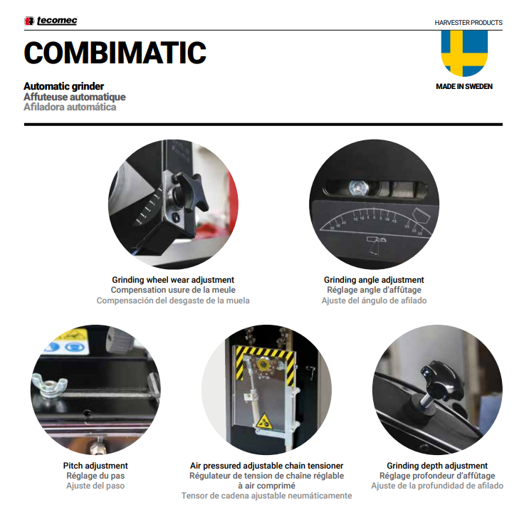 Tecomec Combimatic Automatic Chain Grinder Sharpener 3/4" & .404 ...