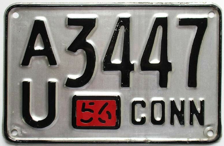Connecticut 1956 License Plate, AU 3447, Super Nice! | eBay