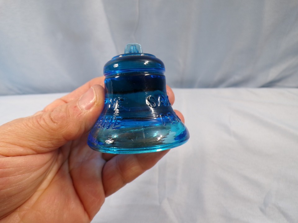 Fenton Blue Glass Bell Telephone Paperweight | eBay