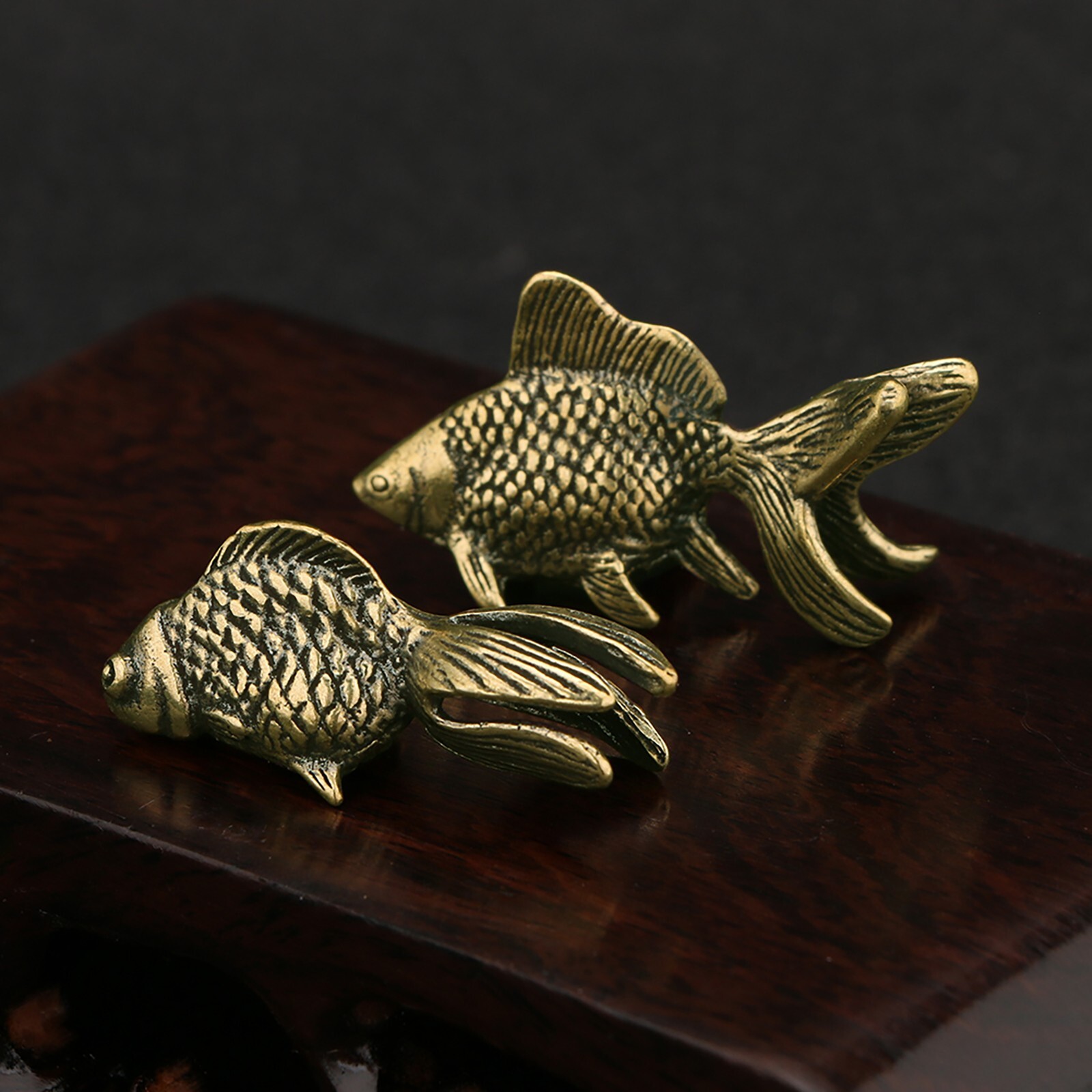 Solid Copper Koi Antique Feng Shui Handicraft Tea Pet Brass Carp ...
