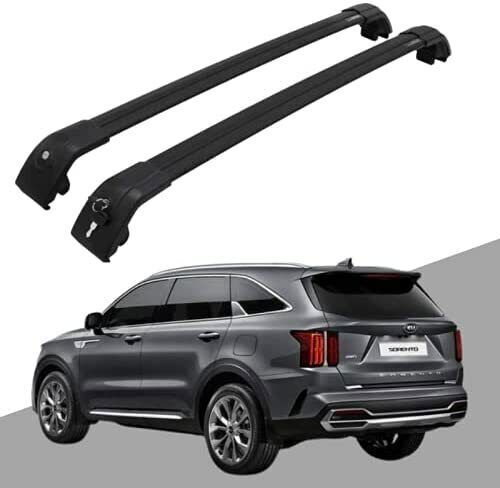2Pcs Fits for KIA Sorento 2021 2022 Lockable Crossbar Roof Rail Racks ...