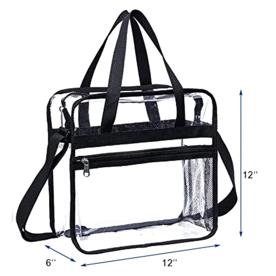 1x-2x Clear PVC Tote Bag Women Transparent Handbag Zip Purse Stadium ...