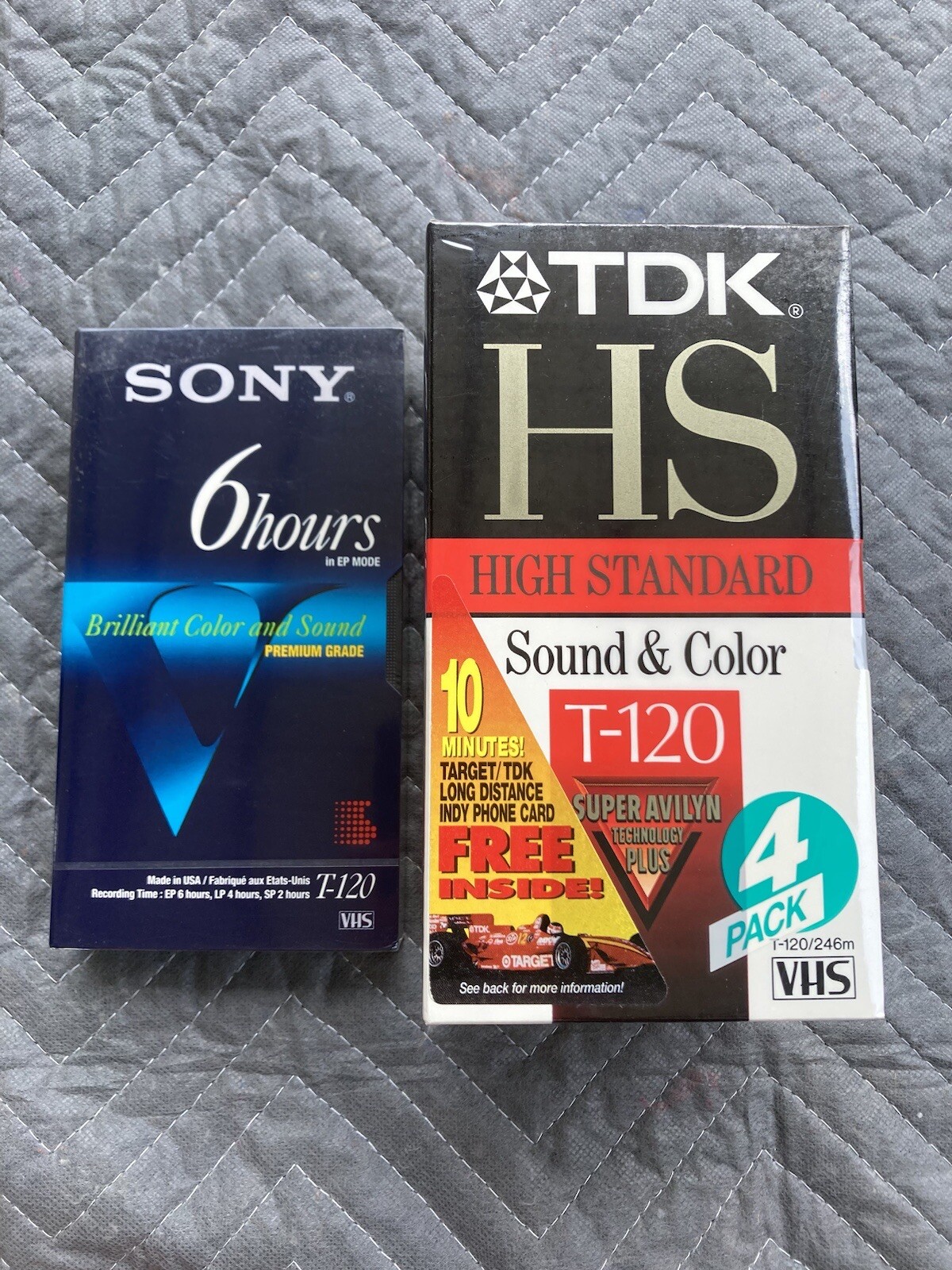 TDK T-120 High Standard & Sony Premium Grade T-120 VHS Cassettes (5 ...