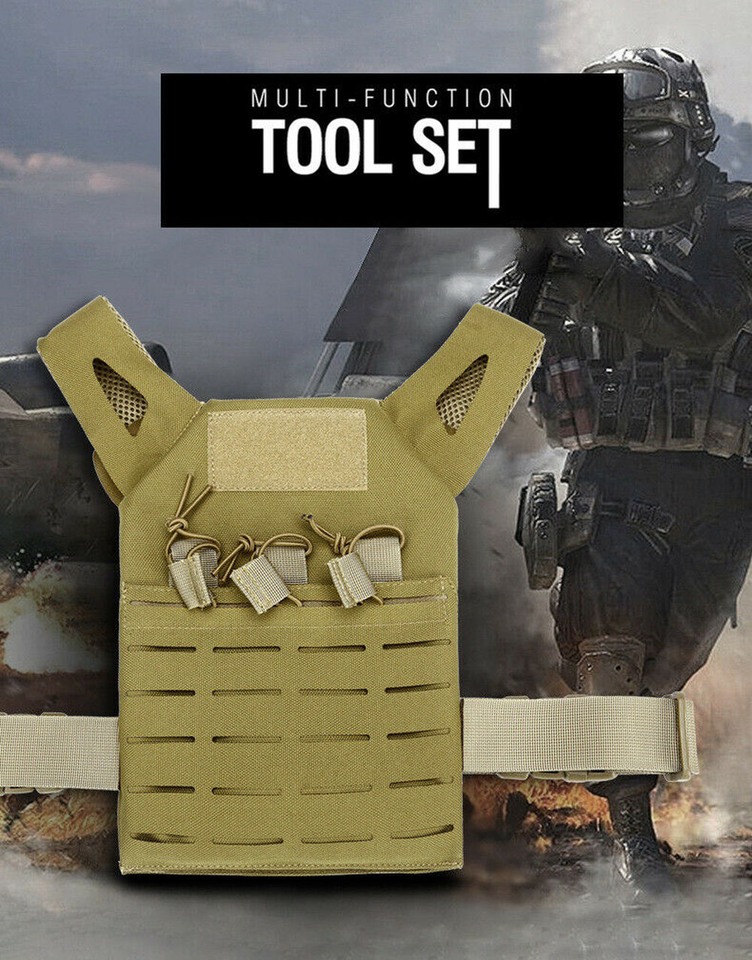 Outdoor CS Tactical Molle Protective Vest for Kids Airsoft Combat Plate ...