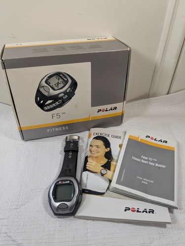 Polar F5 Black CE0537 Heart Rate Fitness Monitor Watch + Heart Sensor ...