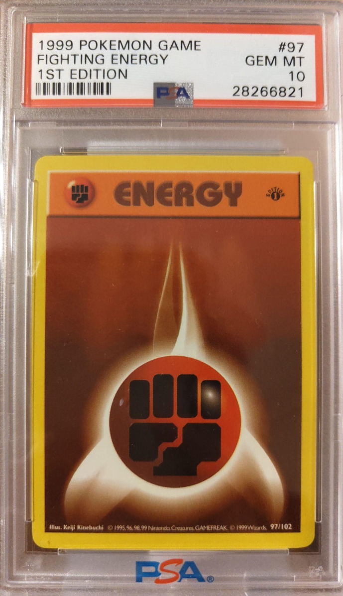 1999 Pokemon Base Set 97/102 Fighting Energy PSA 10 1st Ed Shadowless ...