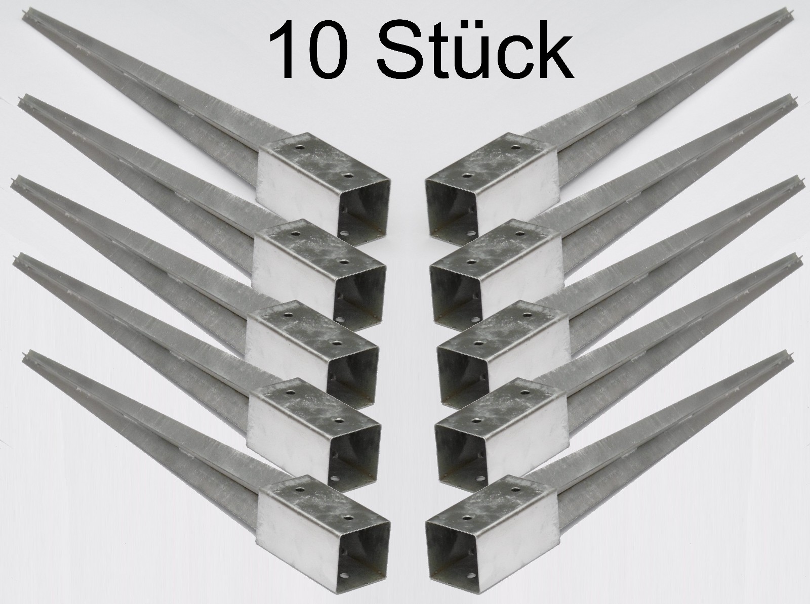 10 x 70 mm Pfosten-träger Einschlag-hülse Bodenhülse für Holz-pfosten ...