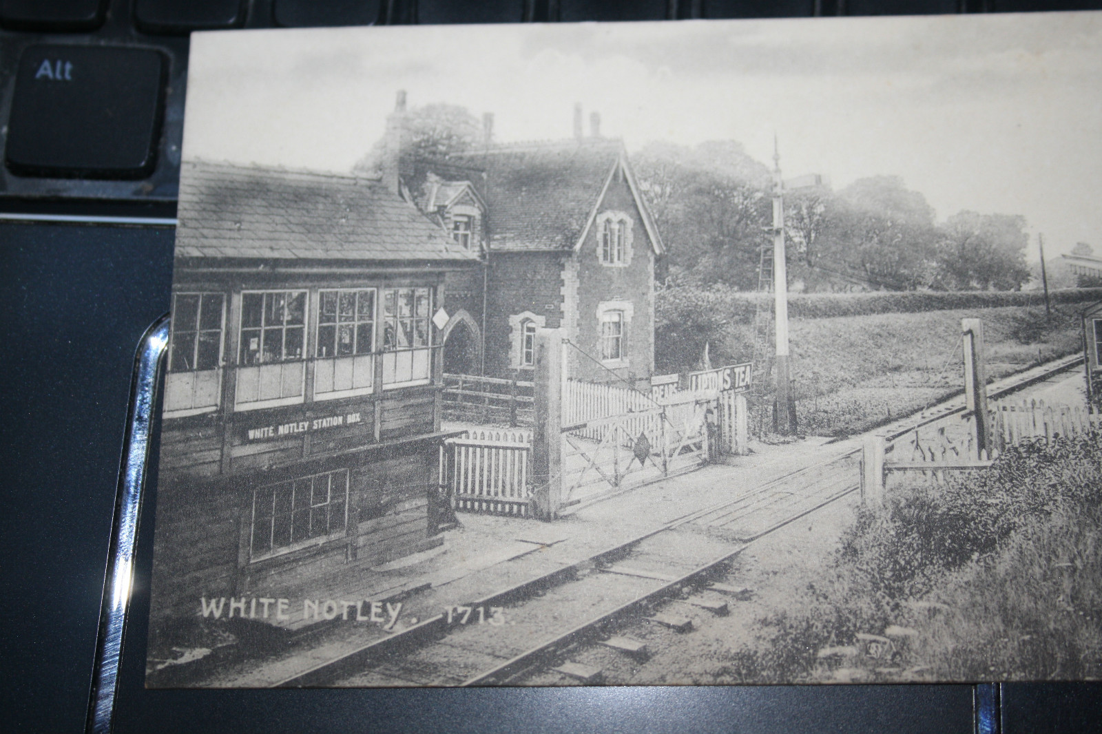 WHITE NOTLEY RAILWAY STATION SPALDING 1713 original postcard unused vg ...