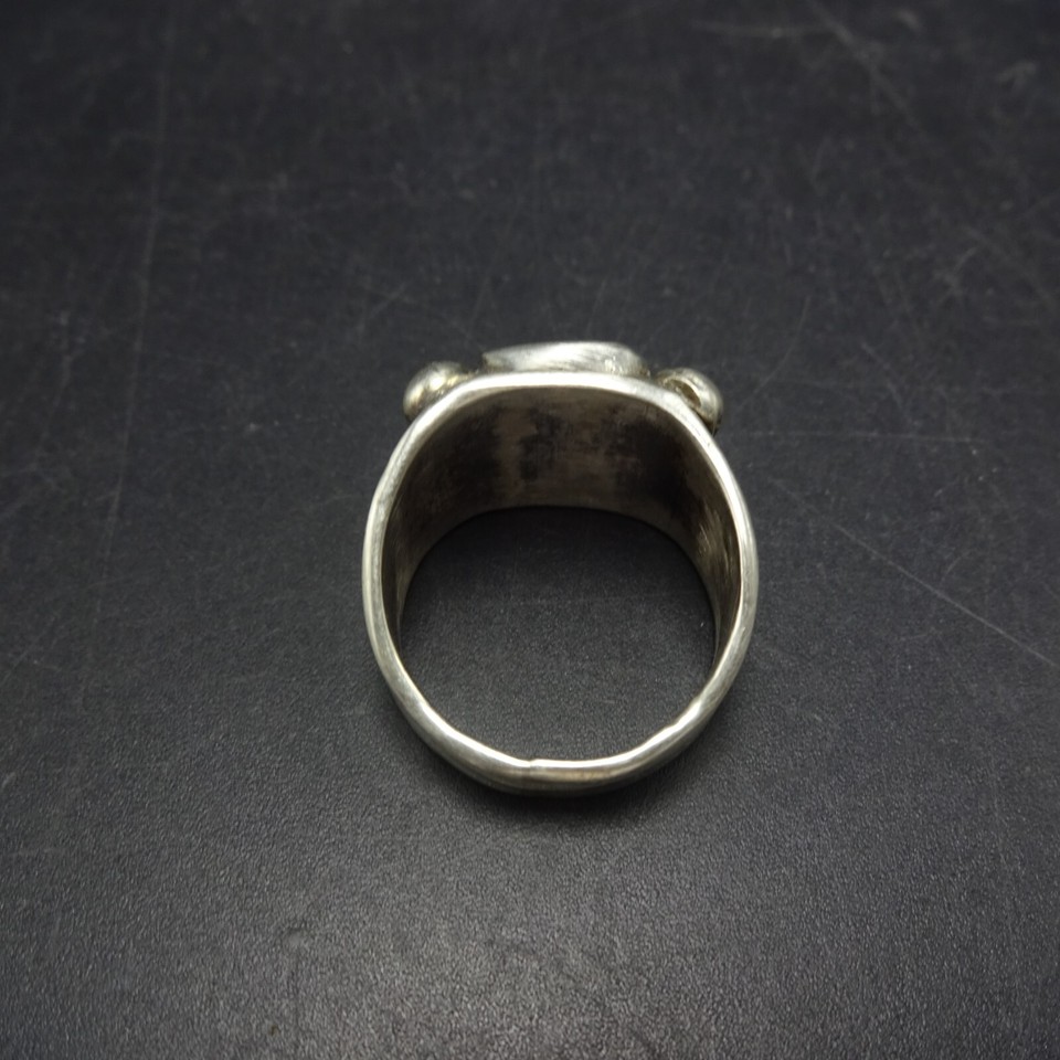 Old Style TURQUOISE RING Hand Wrought and Stamped INGOT Sterling Silver ...