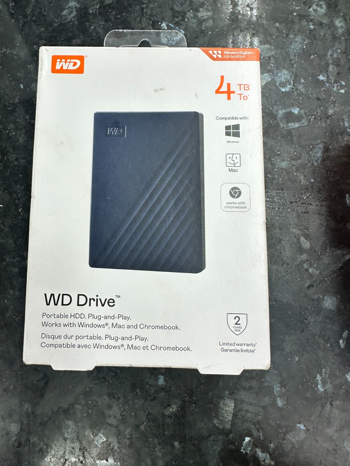NEW Western Digital 4TB WD Drive WDBCTC0040BBL-WEWM External Hard Drive ...