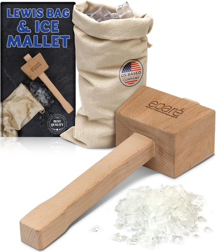 Lewis Bag & Ice Mallet - Manual Ice Crusher Wooden Hammer - Canvas ...