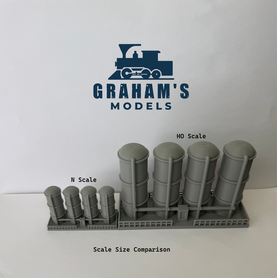(2 Pk) HO Scale Fuel Tanks/ 1:87 Gauge/ Prebuilt Building - Assembled ...