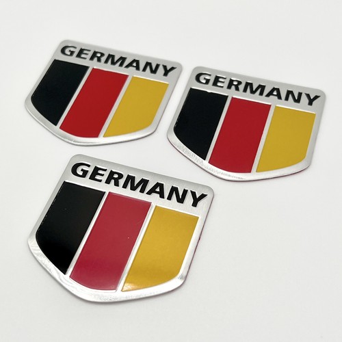 3X German Flag Car Emblem Badge Decal Sticker Deutschland 2"x 2.5 ...