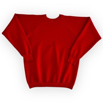 Vintage Blank Red Crewneck Pullover | eBay
