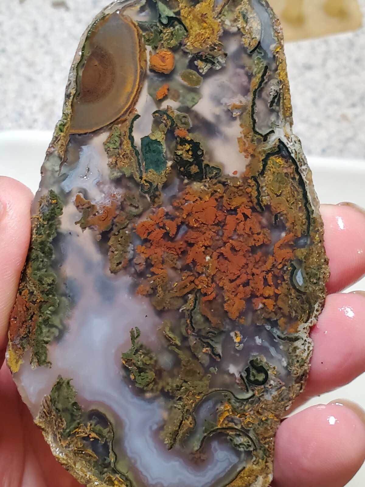 5 Woodward Ranch Gr Red Sagenite Pom-Pom Plume Agate Green Flames 2 ...