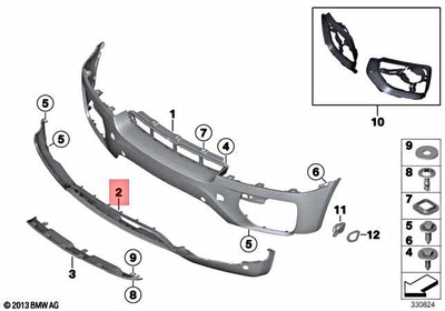Genuine BMW Hybrid X6 E71 E72 Trim Panel Bumper Front Bottom ...