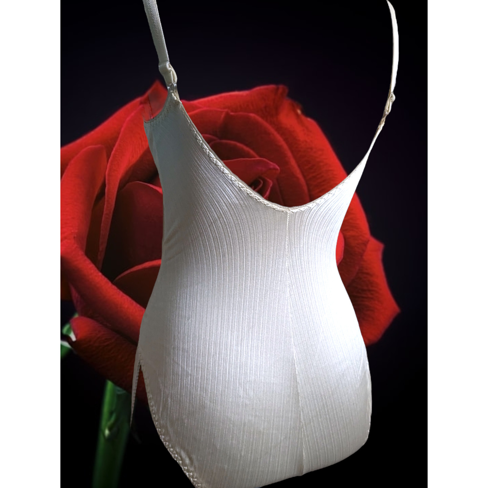 1960s Bullet Bra Style Teddy With Snap Closure, Lace … - Gem