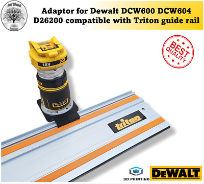 Dewalt DCW600 DCW604 D26200 Adaptor router guide TRITON rail track MADE ...