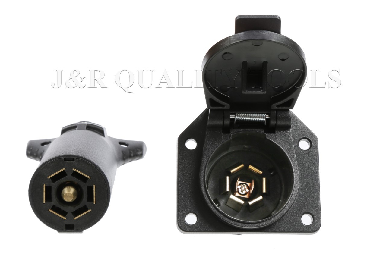 7 Poles ROUND TRAILER CONNECTOR MALE AND FEMALE RV LIGHT PLUG CONNECTOR ...