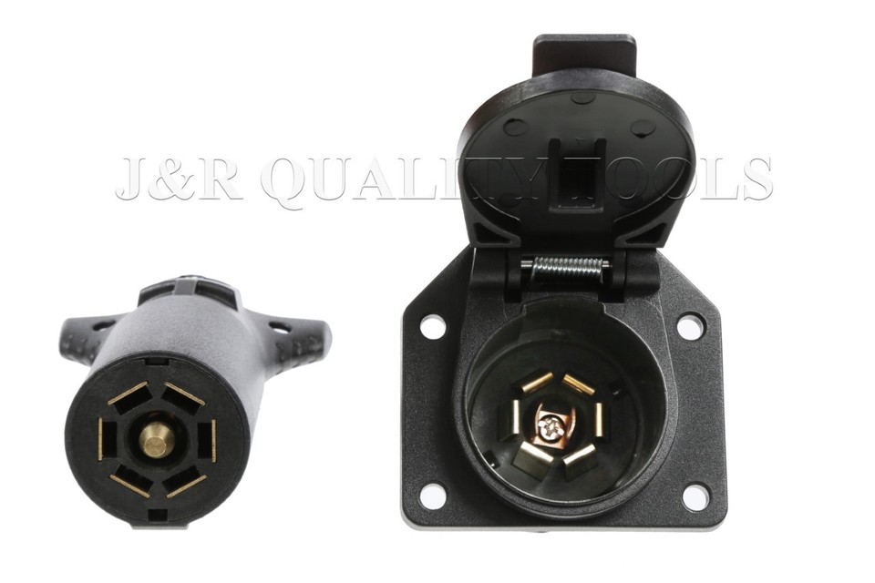 7 Poles ROUND TRAILER CONNECTOR MALE AND FEMALE RV LIGHT PLUG CONNECTOR ...