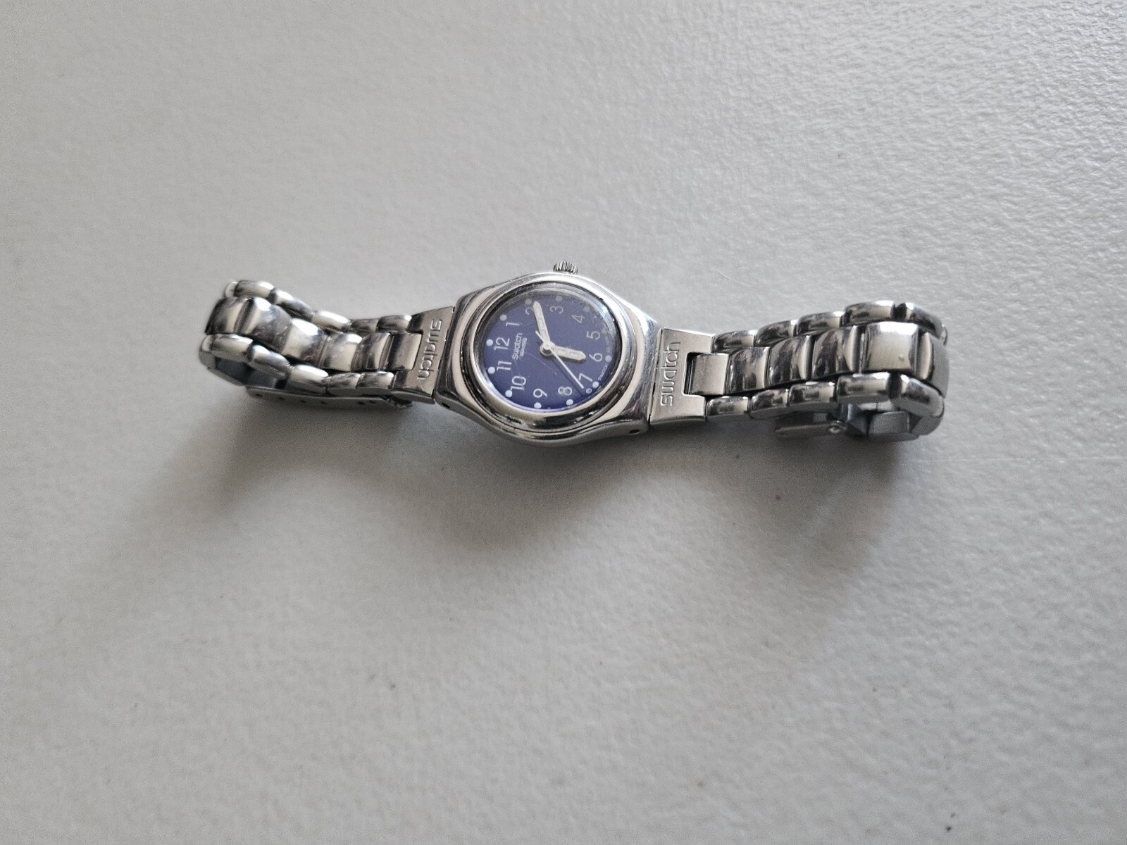 Swatch Blue Dial Stainless Steel Water Resistant Watch - Gem