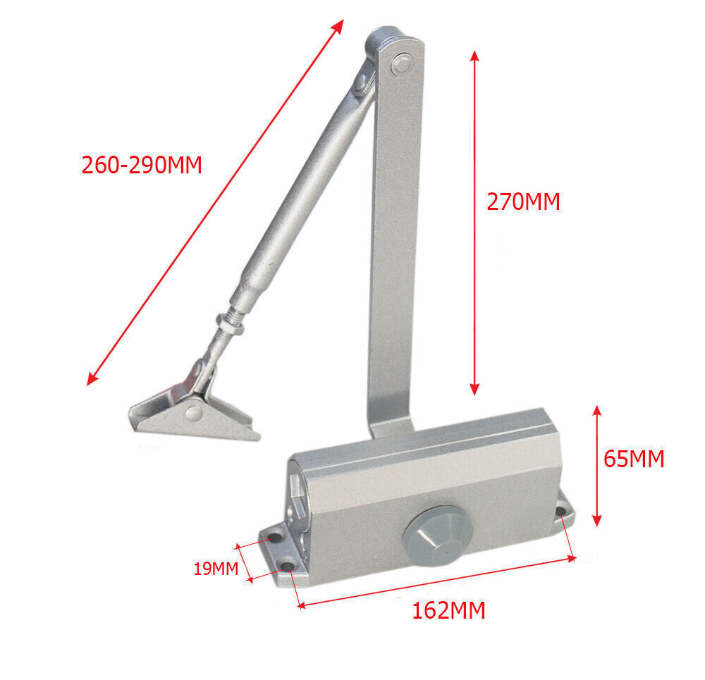 1/2PCS 45-65KG Hydraulic Fire Rated Auto Overhead Home Door Closer ...