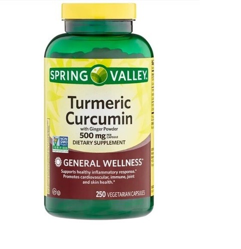 Spring Valley Turmeric Curcumin with Ginger Powder 500 mg 250 Count ...