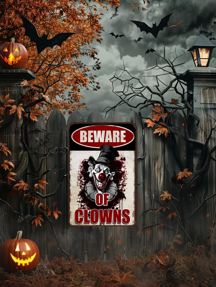Halloween Signs Clown Decorations Creepy Stuff Scary Decor for Circus ...