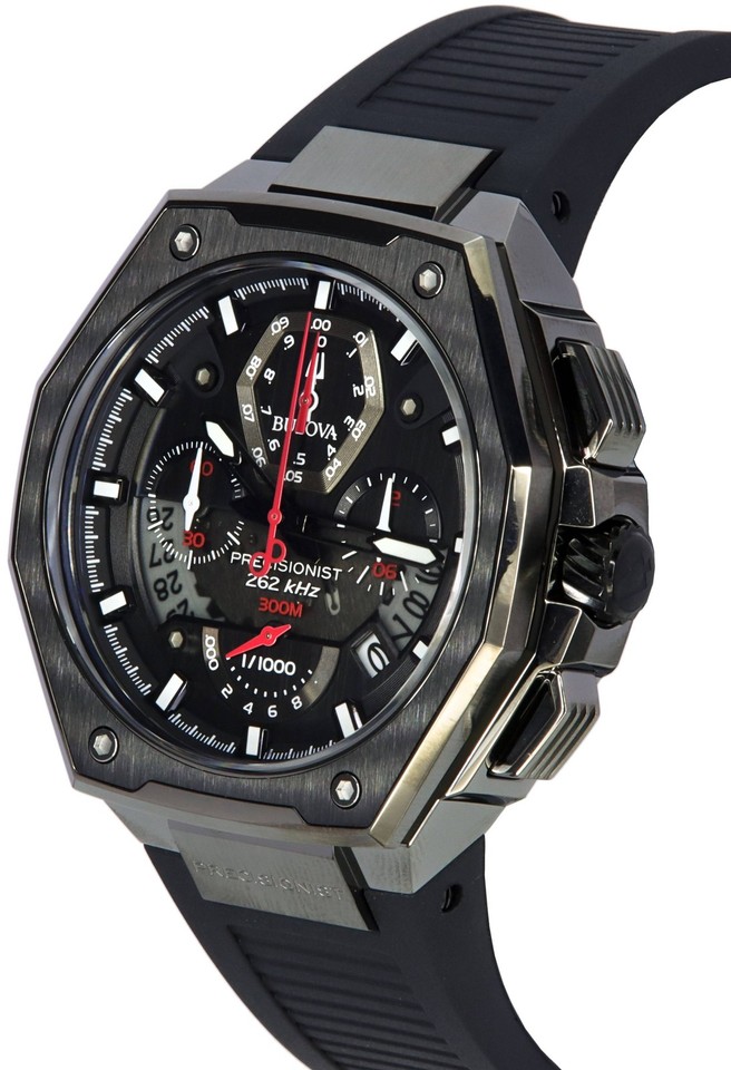 Bulova Precisionist X Chronograph Black Dial Quartz Diver 98B358 300M ...